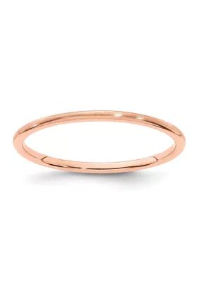 Belk And Co 14k Gold 12mm Half Round Satin Stackable Band Belk