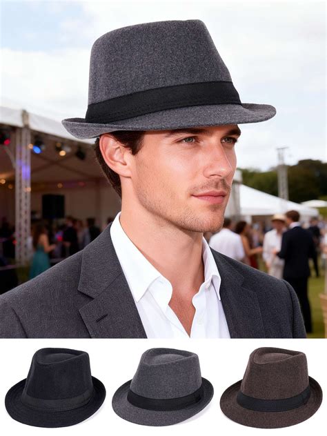 Spencer Classic 20s Trilby Fedora Hat For Men Felt Short Brim Fedora