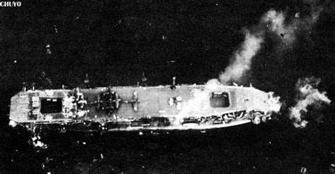 Ijn Aircraft Carrier Chuyo Seen Here After Being Torpedoed By The