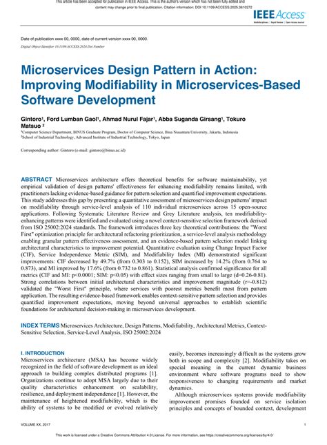 Pdf Microservices Design Pattern In Action Improving Modifiability