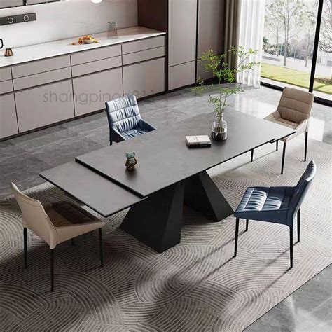 Retractable Dining Table Simple Modern Rectangular Designer Italian