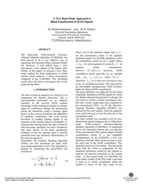 pdf a new dual mode approach to blind equalization of qam signals