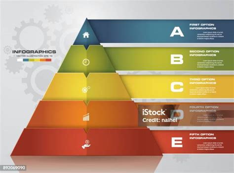 각 수준에서 텍스트에 대 한 공간이 5 단계 피라미드 Eps10입니다 인포그래픽에 대한 스톡 벡터 아트 및 기타 이미지 인포그래픽 삼각형 3차원 형태 Istock