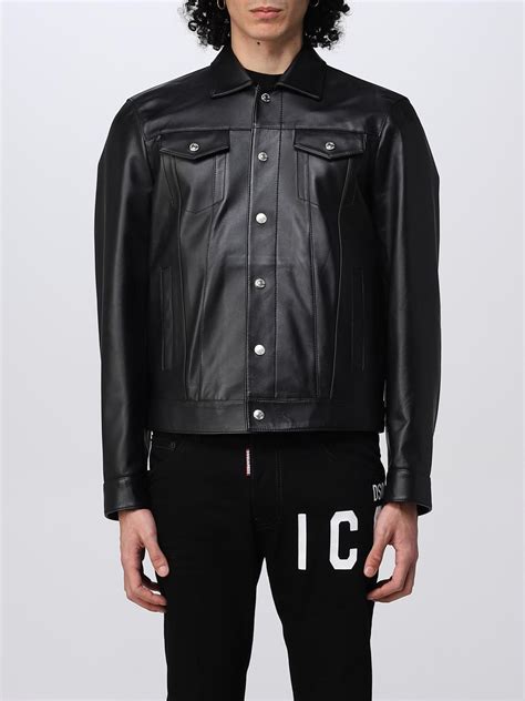 Dsquared2 Jacket In Sheepskin Black Dsquared2 Jacket