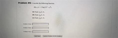 Solved Problem 6 Consider The Following Function Chegg Com