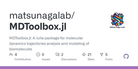 Github Matsunagalab Mdtoolbox Jl Mdtoolbox Jl A Julia Package For Molecular Dynamics