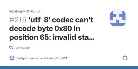 Utf Codec Can T Decode Byte X In Position Invalid Start Byte On Init Chcp