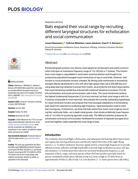 Pdf Bats Expand Their Vocal Range By Recruiting Different Laryngeal Structures For