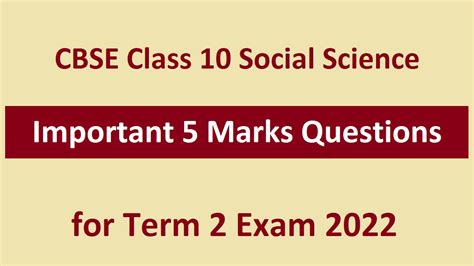 CBSE Class Social Science Important Marks Questions For Term Exam