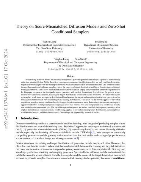 Pdf Theory On Score Mismatched Diffusion Models And Zero Shot