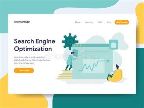 landing page template of search engine optimization illustration concept modern flat design