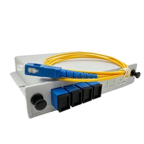 Cassette Type Scupc Fiber Optic Splitter With Pigtails 2 4 8 And