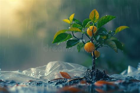 Ai Generative Small Fruiting Tree Plant Engineering Stock Illustration Illustration Of