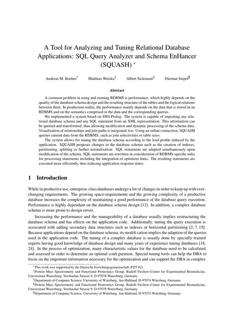 Pdf A Tool For Analyzing And Tuning Relational Database Applications Sql Query Analyzer And