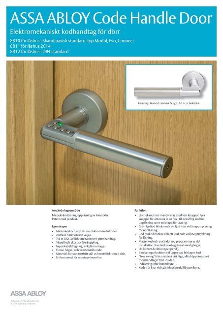 Assa Abloy Code Handle Door Assa Oem