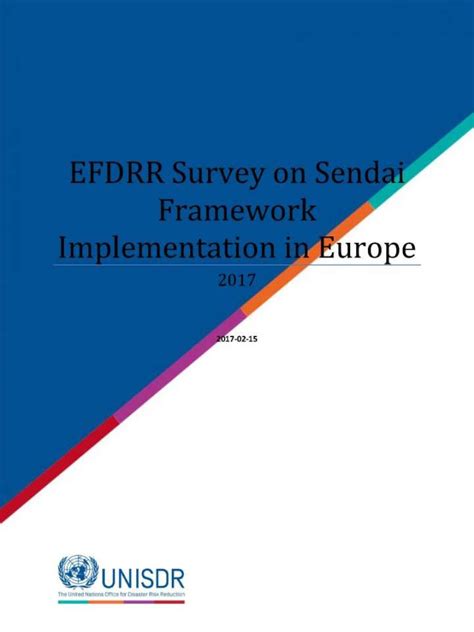 Efdrr Survey On Sendai Framework Implementation In Europe 2017 Undrr