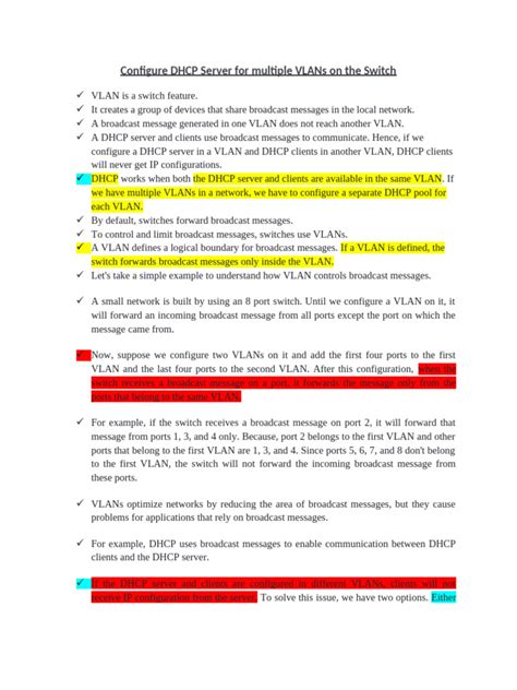 Dhcp With Vlan Configration Pdf