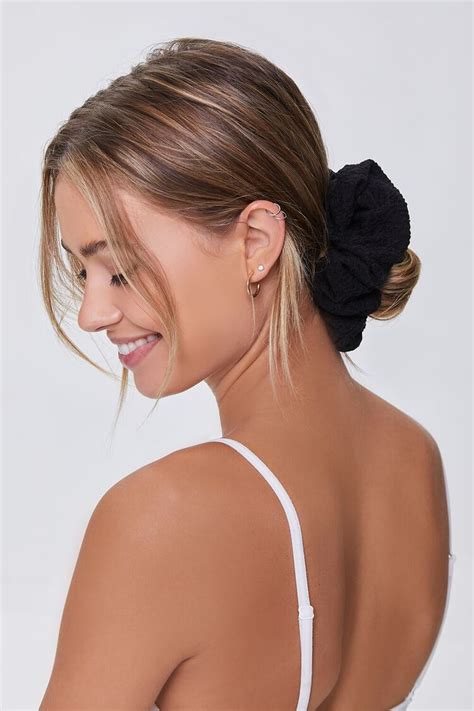 Textured Black Scrunchie Curvy And Stout