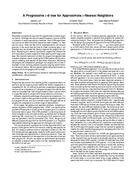 Progressive Kd Tree A Progressive K D Tree For Approximate K Nearest