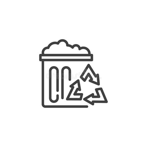 Composting Bin Line Icon Stock Illustration Illustration Of Outline