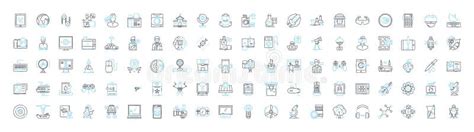 Digital Science Vector Line Icons Set Digital Science Technology