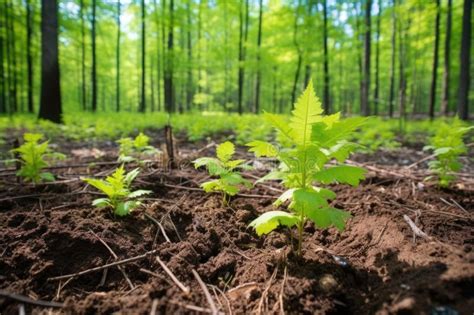 Forest Conservation Site With Visible Seedlings And Tool Stock Illustration Illustration Of