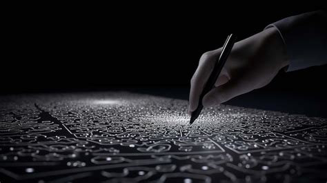 Premium Photo Abstract Creative Coding Illustration With World Map And Man Hand Writing In