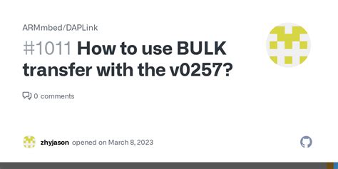 How To Use Bulk Transfer With The V0257 · Issue 1011 · Armmbed