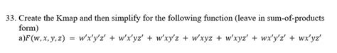solved 33 create the kmap and then simplify for the