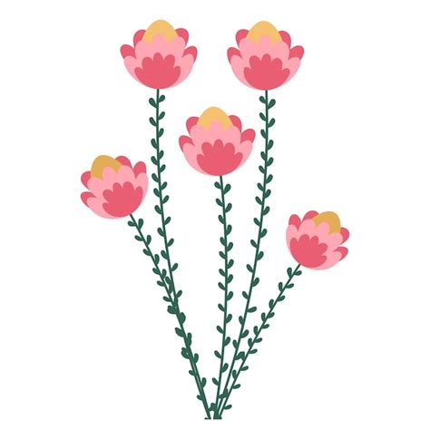 Premium Vector Flower Flat Design Isolated Vector
