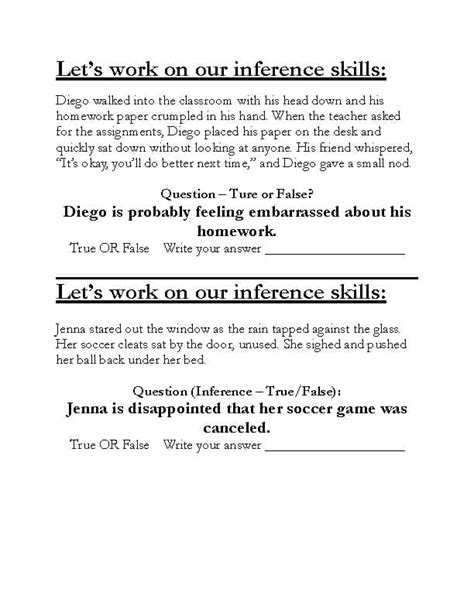Inference Practice 6 Short Passages Wtruefalse Questionsandbonus Coloring Page