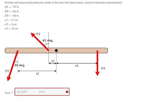 Solved Find The Net Torque Acting About The Center Of The Chegg Com