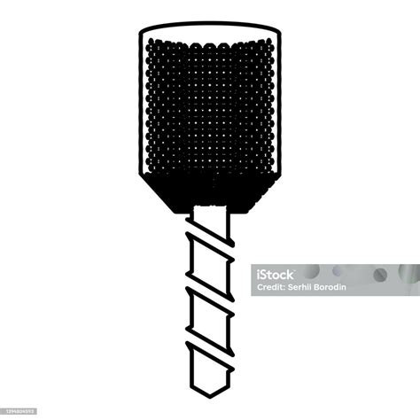 헤드 드릴링 도구에서 드릴 비트 오거 밀링 머신 스핀들 Cnc 공장 윤곽선 윤곽선 아이콘 검은 색 벡터 일러스트 레이 션 이미지 얇은 평면 스타일 Cnc 장치에 대한 스톡