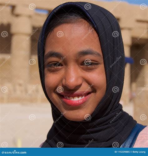 Luxor Egypt March 2018 Egyptian Girl Smiling In Luxor Egypt
