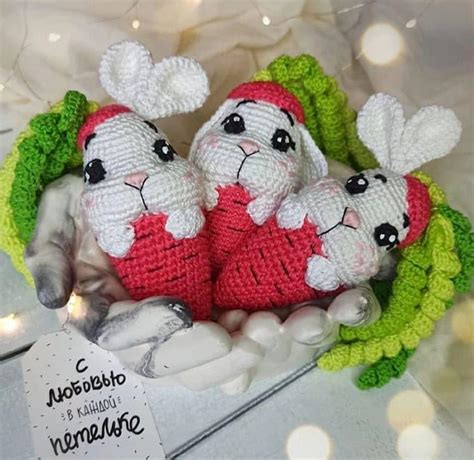 Белый кролик в морковке крючком Амигуруми схемы и описания Автор