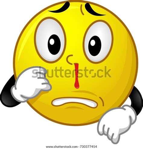 Illustration Smiley Mascot Bleeding Nose Stock Vector Royalty Free 730377454 Shutterstock