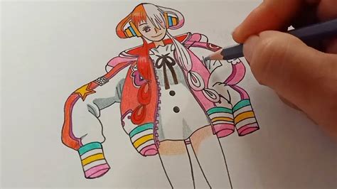 อูตะ วันพีช ระบายสีไม้ง่ายๆ ระบายสี Onepiece วันพีช วาดรูปการ์ตูน วาดรูปง่ายๆ Drawing