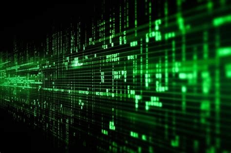 Premium Photo Dynamic Digital Data Stream Abstract Green Computer