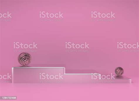 기하학적 모양의 3d 렌더링 스튜디오 바닥에 연단 제품 프레젠테이션을 위한 플랫폼 배경 모의 3차원 형태에 대한 스톡 사진 및 기타 이미지 Istock