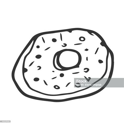 도넛 그림 손으로 그린 도넛의 스케치 낙서 스타일의 패스트 푸드 일러스트레이션 갈색에 대한 스톡 벡터 아트 및 기타 이미지 갈색 귀여운 낙서 드로잉 Istock