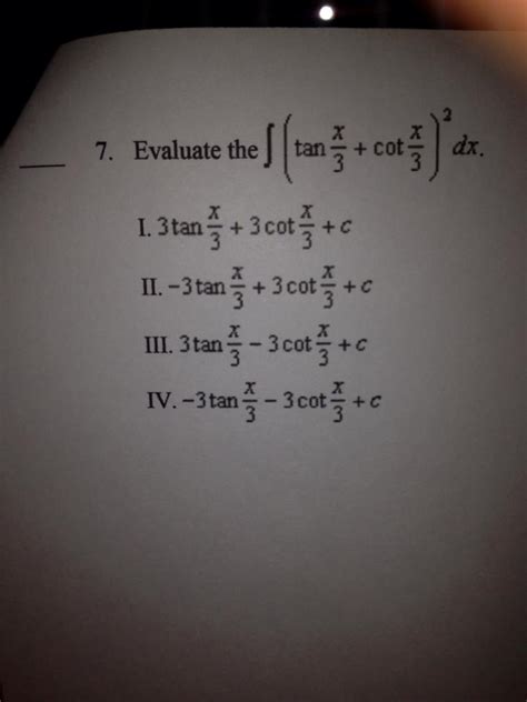 Please Answer This Problem The Integral Involving Trigonometric Functions Math Homework Answers