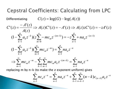 Cepstral Coefficients Pptx