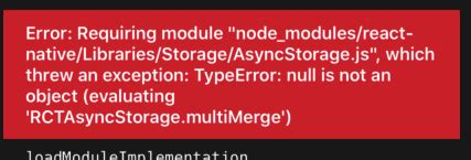 RNC AsyncStorage NativeModule AsyncStorage Is Null Issue React Native Async