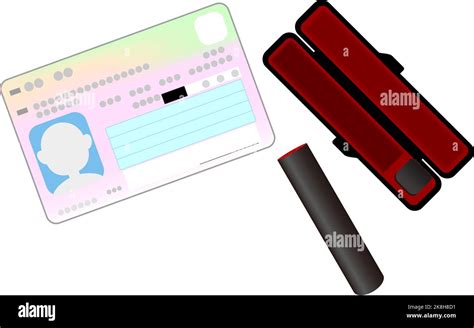 Illustration Of Seal Stamp Case And My Number Card Stock Vector Image