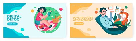 소녀는 책을 읽기 위해 공원에서 피크닉에 갔다 심리학 상담 및 의사 약속 심리적 도움말 개념 일러스트레이션 벡터 웹 디자인 템플릿입니다 방문 페이지 웹 사이트 일러스트레이션