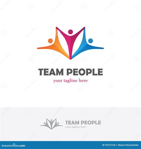 Elegant Colorful Logo With Three Abstract Human Figures Stock Vector Illustration Of Human