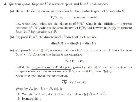 Solved I Am New To Quotient Spaces And Vector Fields And Was