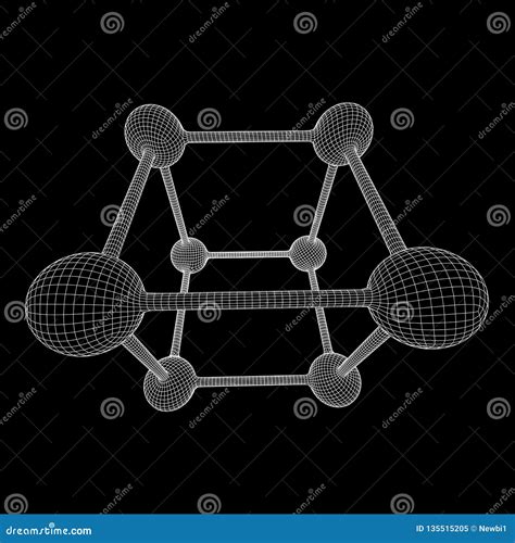 Wireframe Mesh Molecule Stock Vector Illustration Of Model 135515205