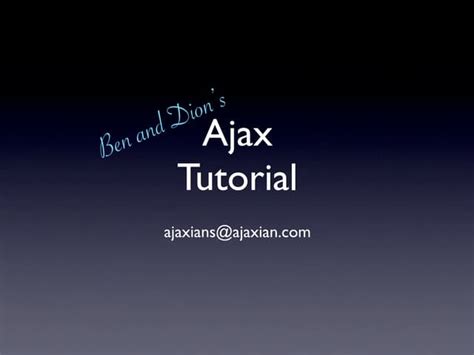 Ajax Tutorial Pdf