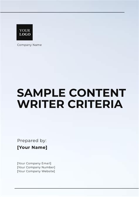 Free Criteria Templates To Edit Online